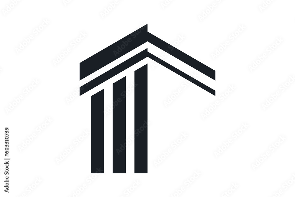 Simple elegant law firm logo , justice logo, black and white background ...