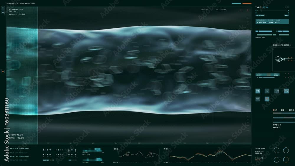Diagnostic scan interface analysing the patients arm. Diagnostic scan ...