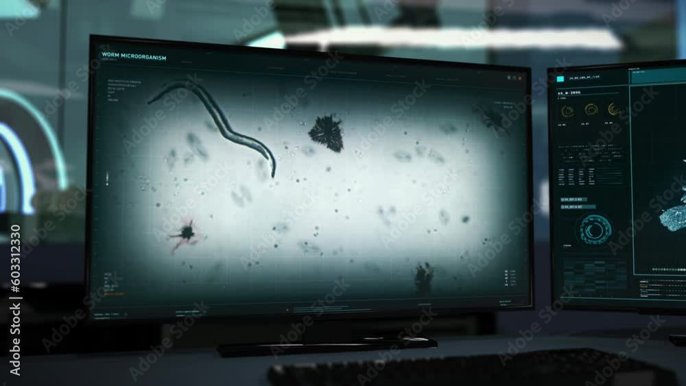 Scientific study of the worm microorganism at the modern laboratory ...