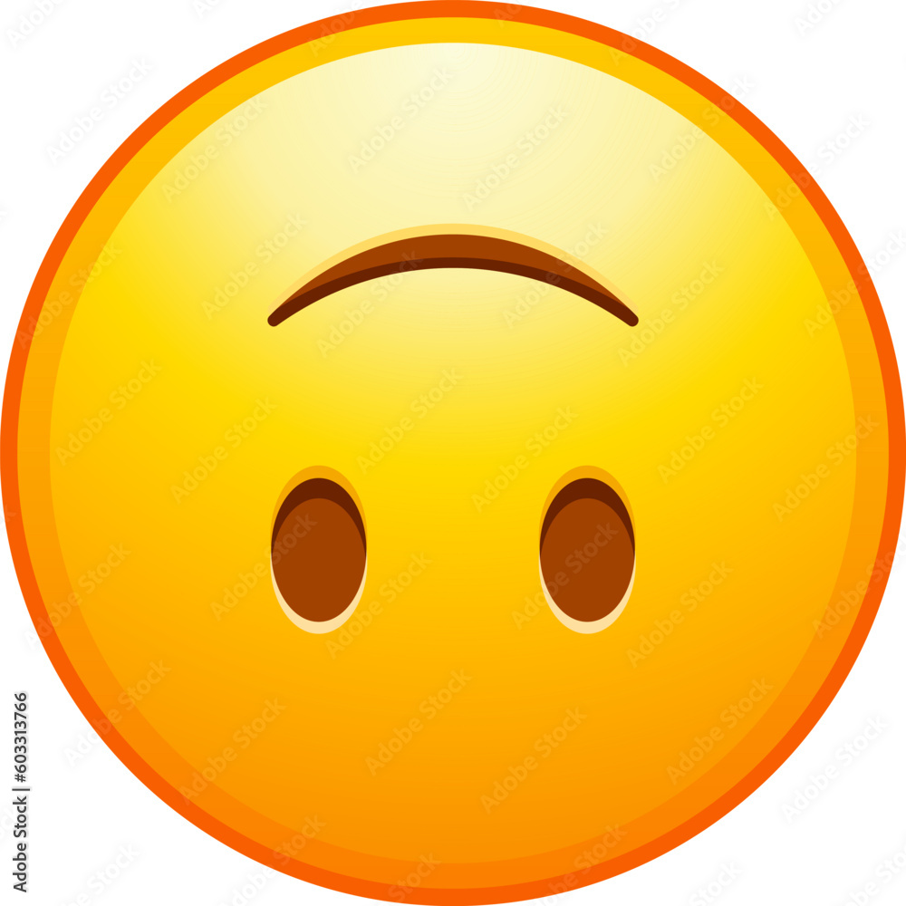 Top quality emoticon. Upside down emoji. Silly emoticon, inverted ...