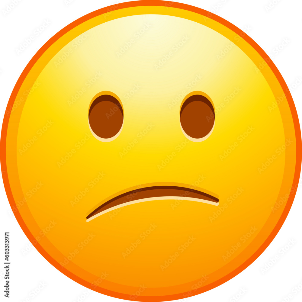 Top quality emoticon. Confused emoji. Nonplussed emoticon with frowned ...