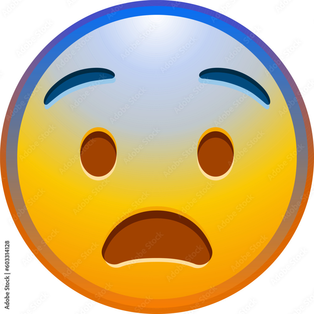 Screaming in fear emoji. Horror and fright emoticon. Face with blue ...