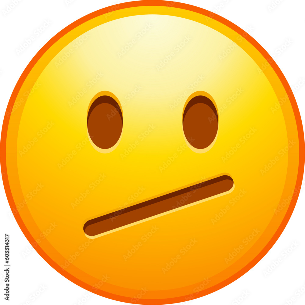Top quality emoticon. Confused emoji. Nonplussed emoticon with frowned ...