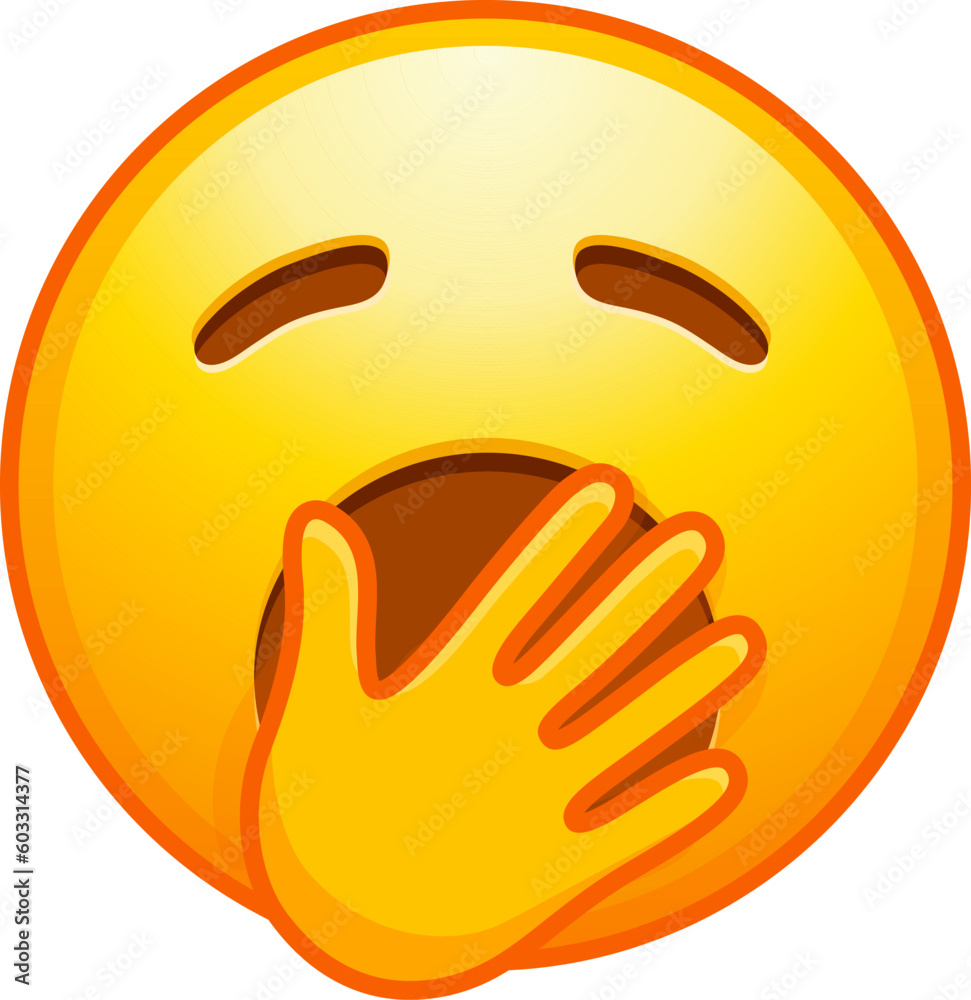 Top quality emoticon. Yawning emoji. Bored or sleepy emoticon, yellow ...