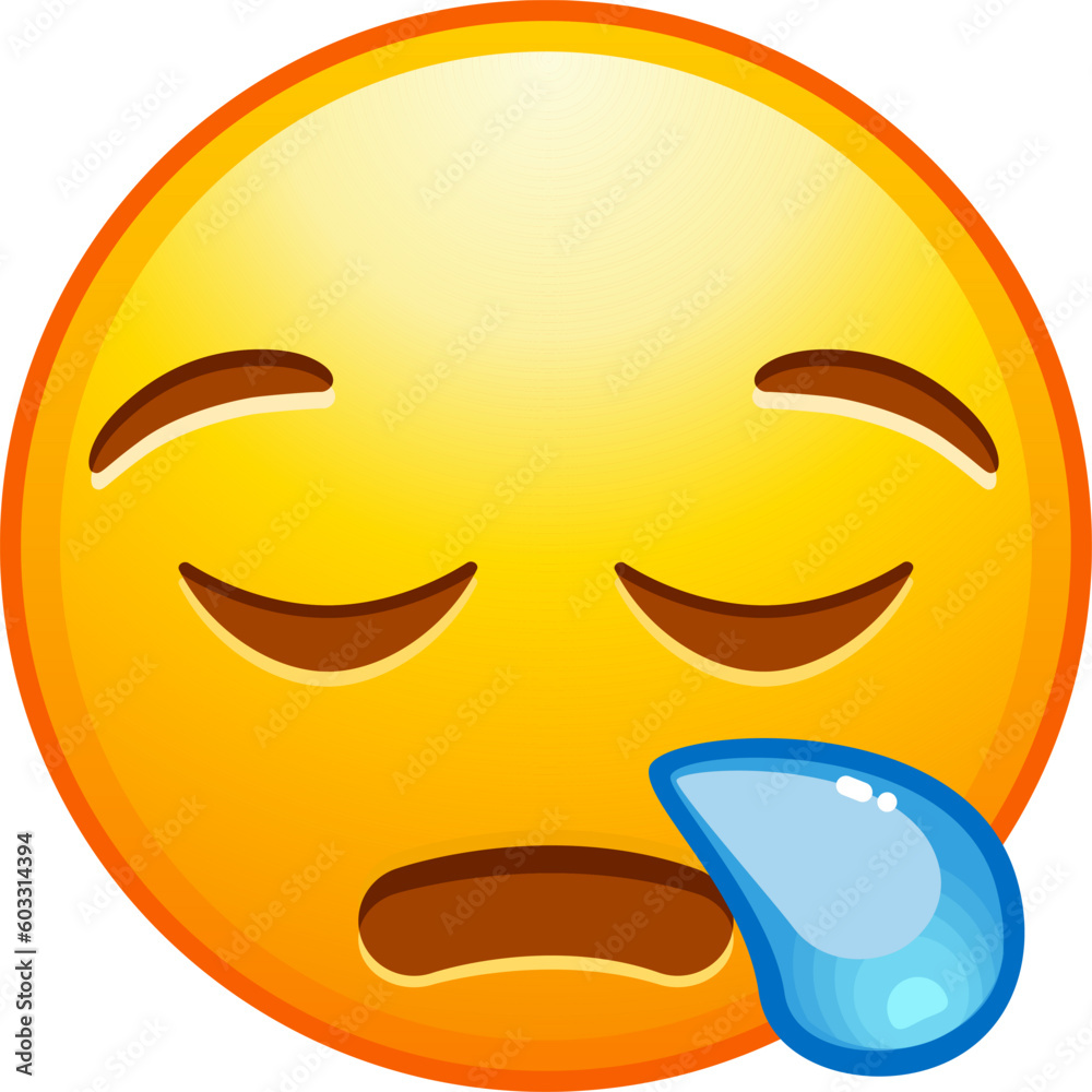 Top quality emoticon. Crying emoji. Sad emoticon face with tear drop ...