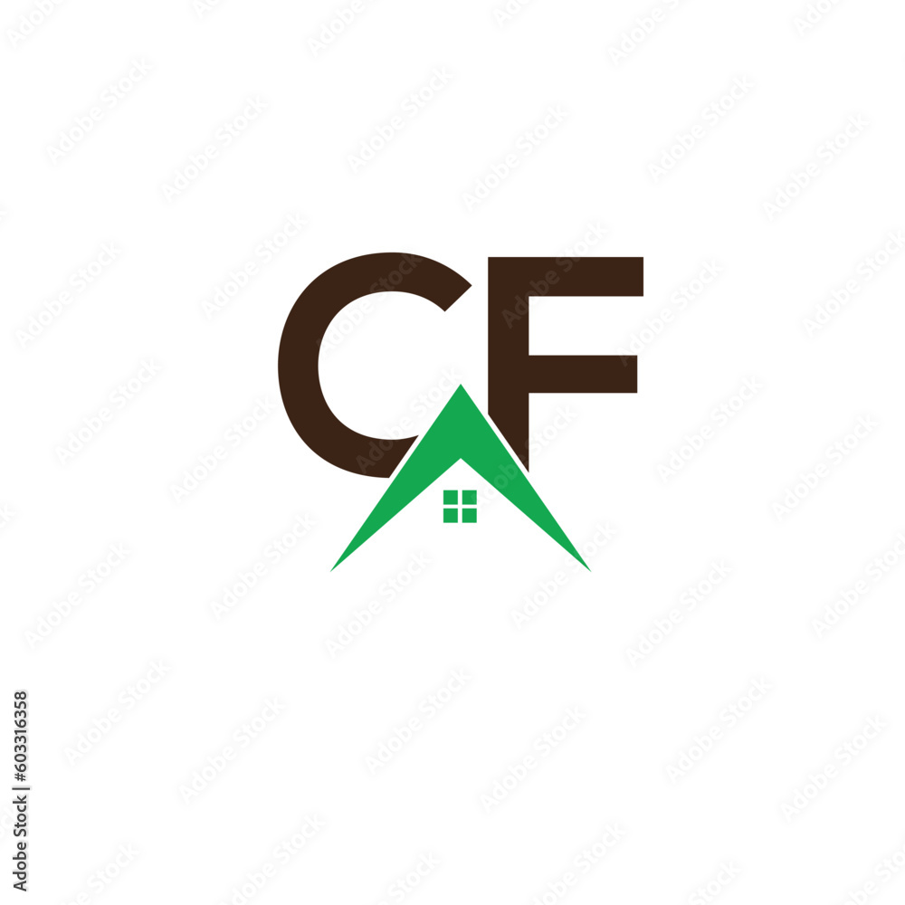 Initial letter CF real estate logo design template CF home or house ...