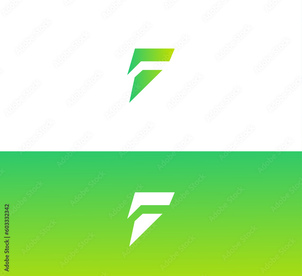 Letter F logo set with gradient design, concept of 5G, future and ...