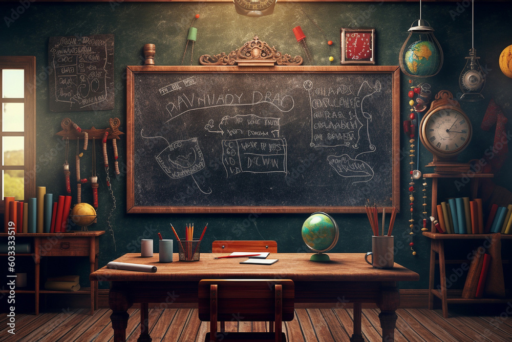 cute classroom in elementary school, created by a neural network ...