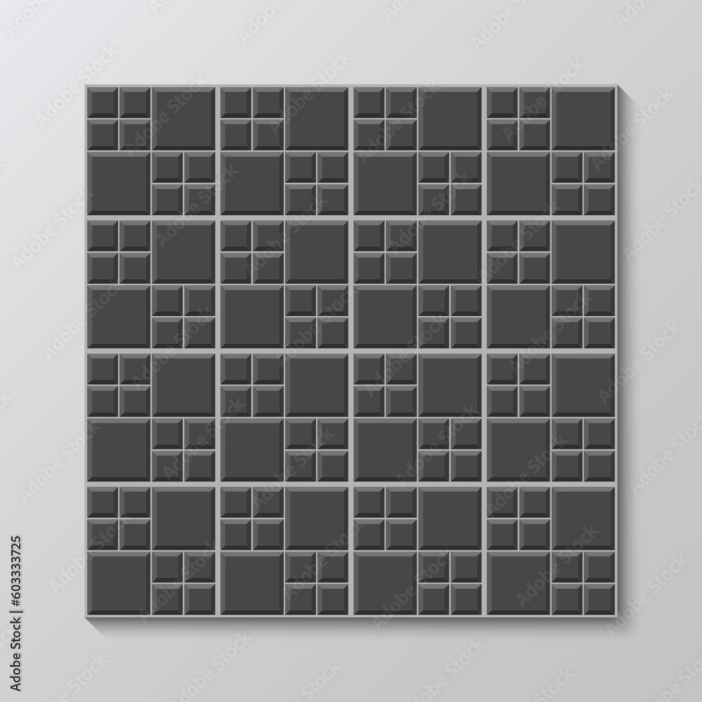 Paver tile seamless pattern. Paving slabs texture. Black tile subway ...