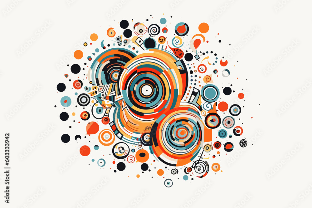 Doodle inspired Spin, cartoon sticker, sketch, vector, Illustration ...