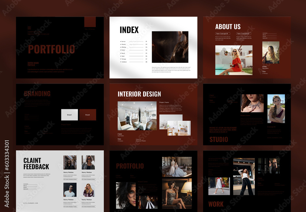 Portfolio Presentation Layout Stock Template | Adobe Stock