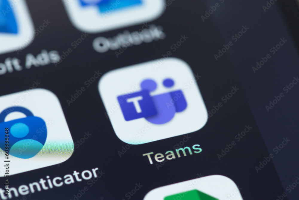 Microsoft Teams Mobile App On A Smartphone Iphone Screen Microsoft Teams Is An Enterprise