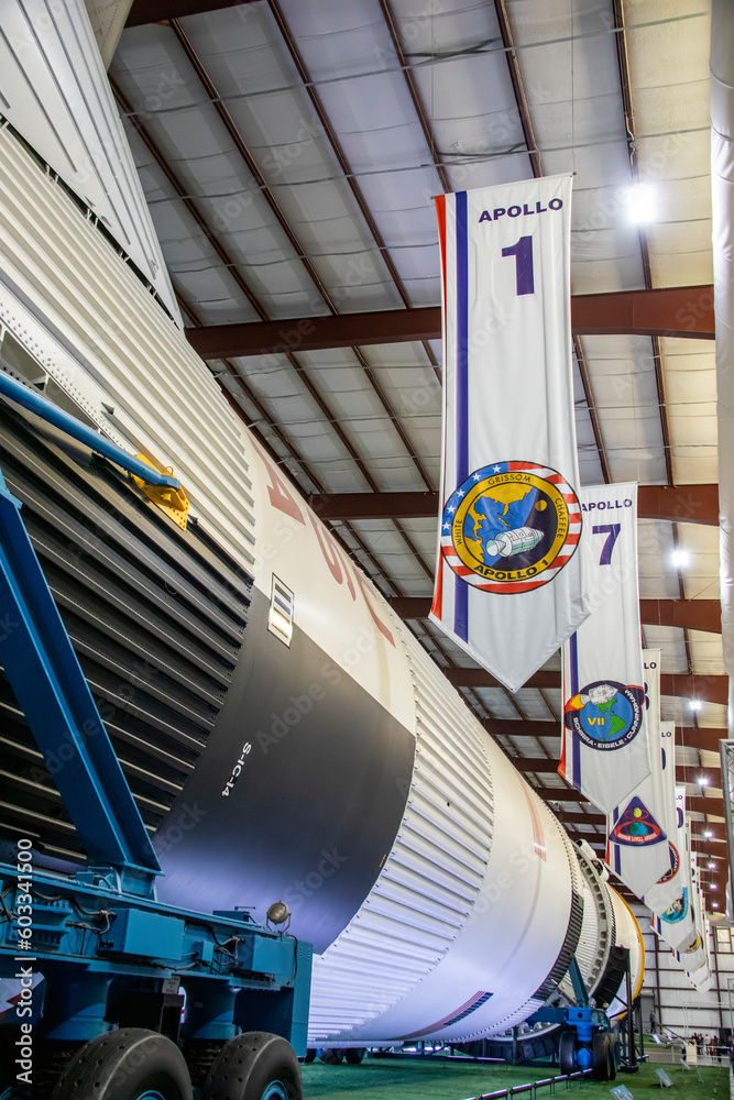 Houston USA 4th Feb 2023: Mighty and massive, the Saturn V rocket at ...