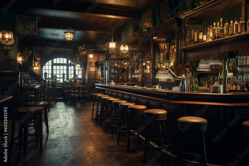 the interior of an Irish pub, created by a neural network, Generative ...
