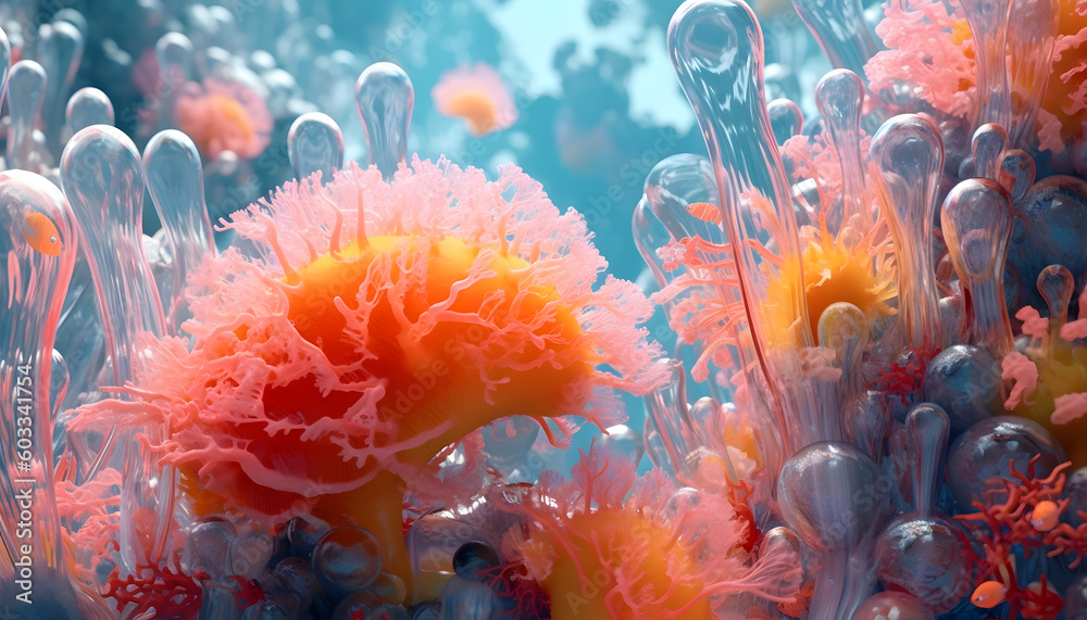 Coral reefs and underwater life depicted in stunning detail on a clean ...