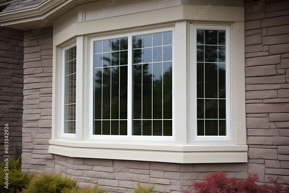 Bay Window Exterior View: AI Generated Image Stock Illustration | Adobe ...