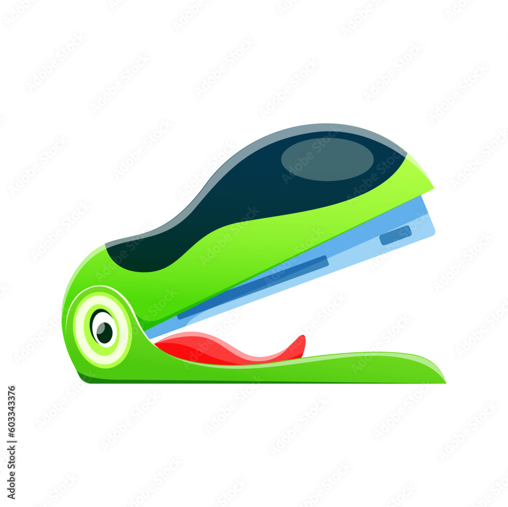 Cartoon stapler, school character and education mascot, vector funny ...
