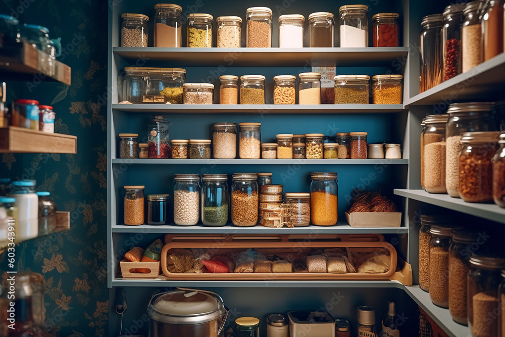 pantry, created by a neural network, Generative AI technology Stock ...