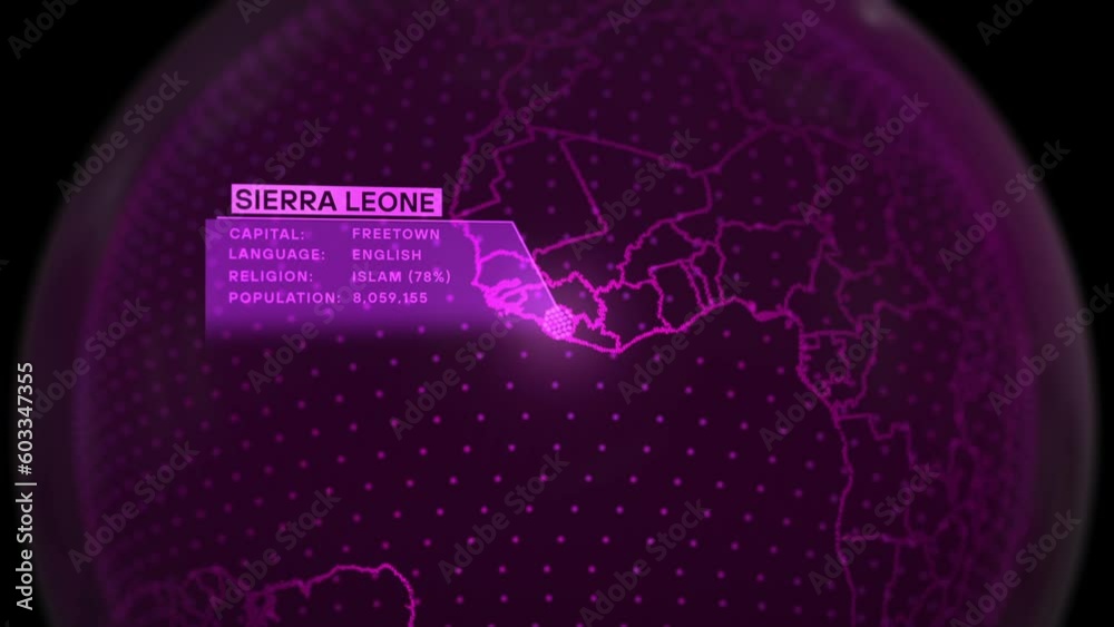 Vidéo Stock 3D Animated Rotating Earth with Highlighted Map of Sierra ... Vidéo Stock 3D Animated Rotating Earth with Highlighted Map of Sierra ...