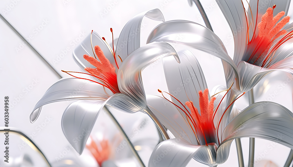 Lily flower petals with a glass texture, perfect for creating a clean ...