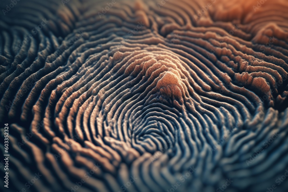 Photo & Art Print A digitally manipulated fingerprint image, with ...