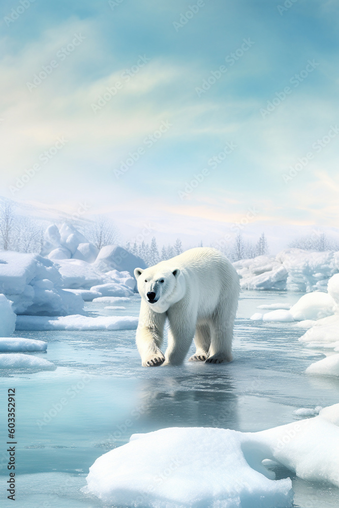frozen wildlife, with animals adorned in icy textures and frozen poses ...