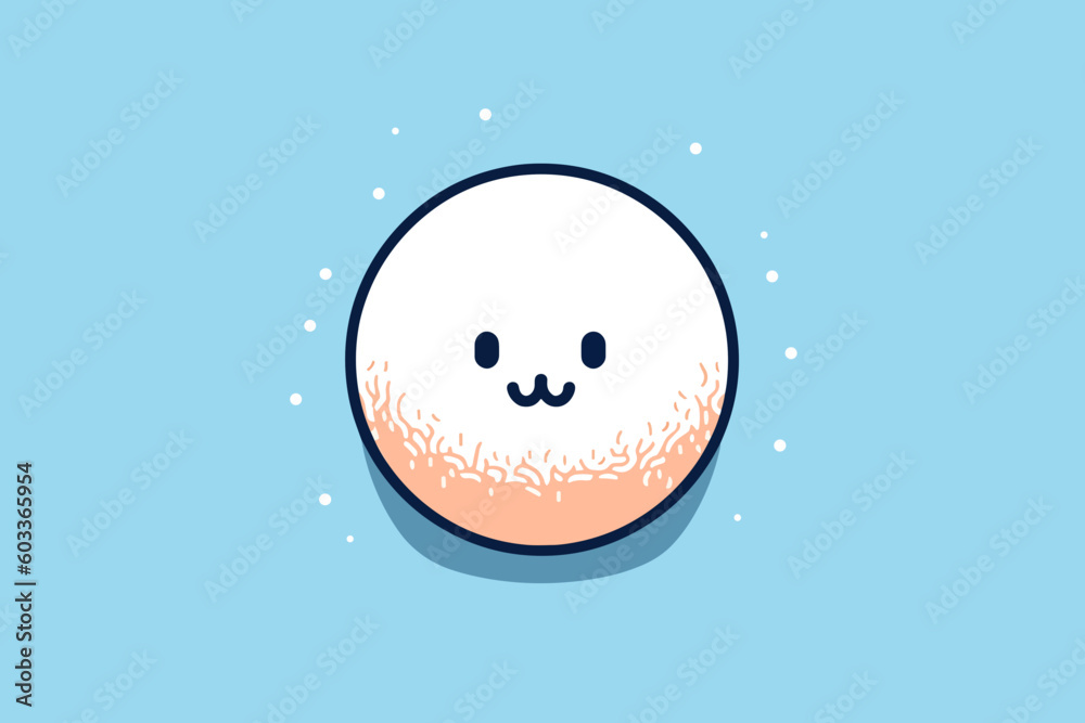 Doodle inspired Snowball, cartoon sticker, sketch, vector, Illustration ...
