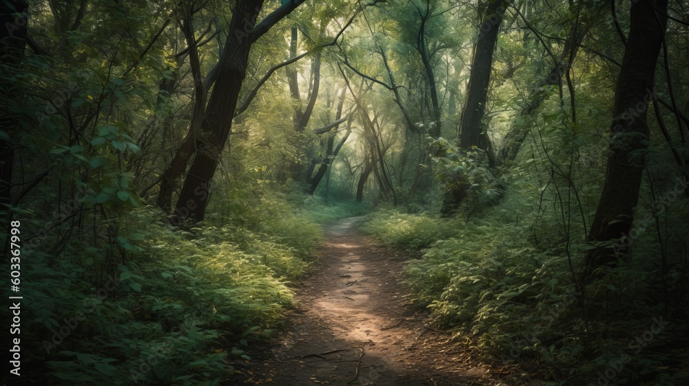 Discover the Tranquil Beauty of a Forest Path Through Towering Trees ...