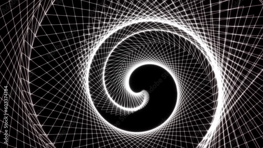 white glowing Abstract Triangle Motion Tunnel Animation Use For Video ...
