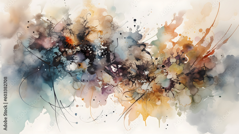 An abstract watercolor masterpiece, with intricate details and a ...