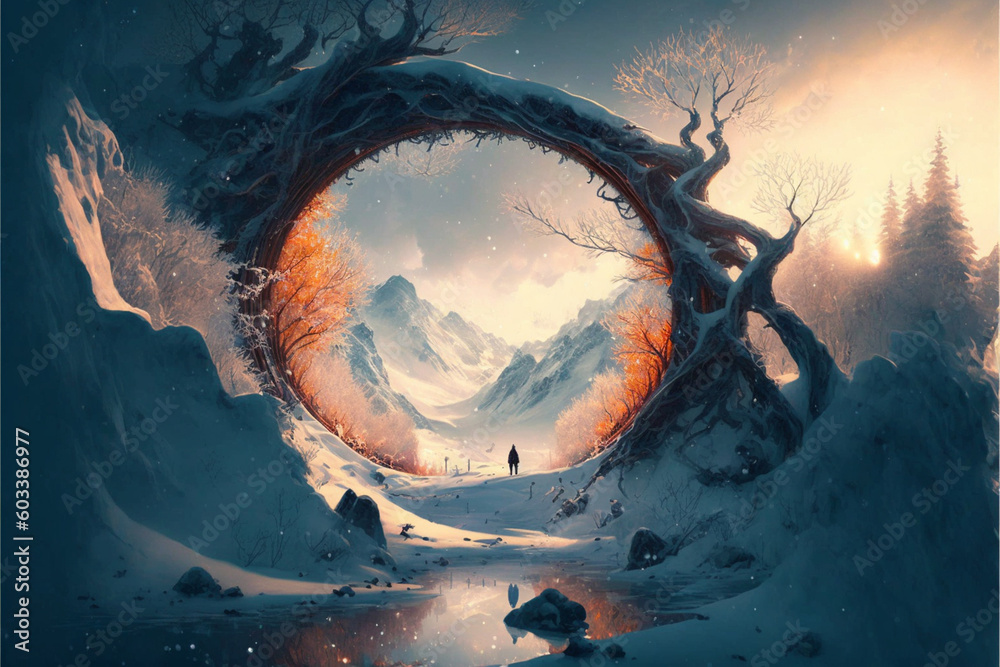 Magicland of dreams, wonderful creatures, fantasy valley of colorful ...