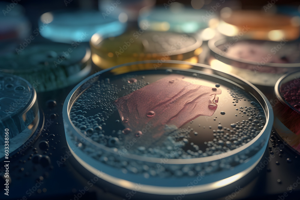 Abstract generated AI illustration of oval shapes of different sizes ...