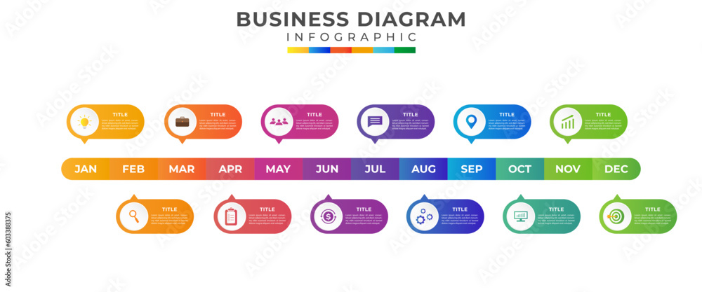 Modern Timeline diagram calendar, Infographic template for business ...