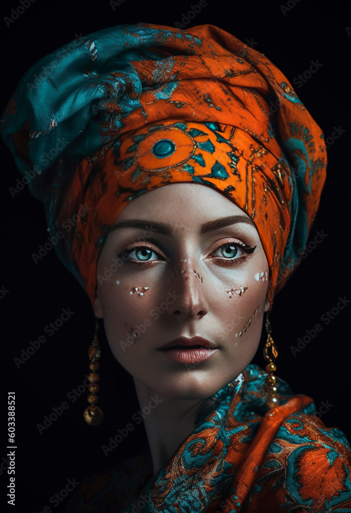 Generative AI illustration of beautiful young berber female model in ...