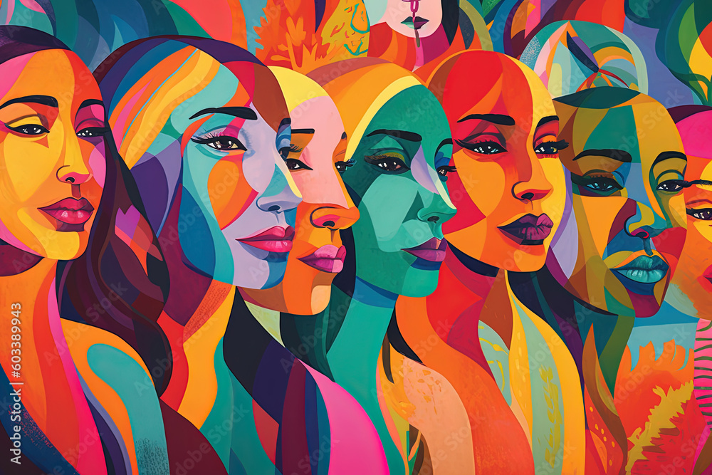 Anonymous silhouette of group of people looking each other, there is a ...