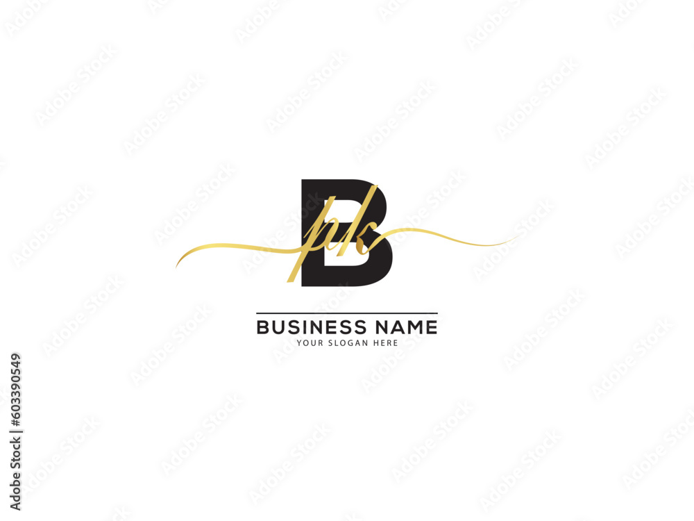 Stylish BPK Signature Letter Logo, Luxury bpk pbk Typography Logo ...