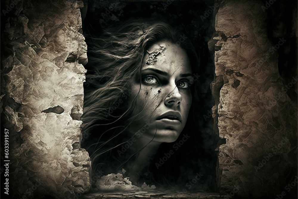 Dark world of dream, fantasy creatures, imagination of suffer and pain ...