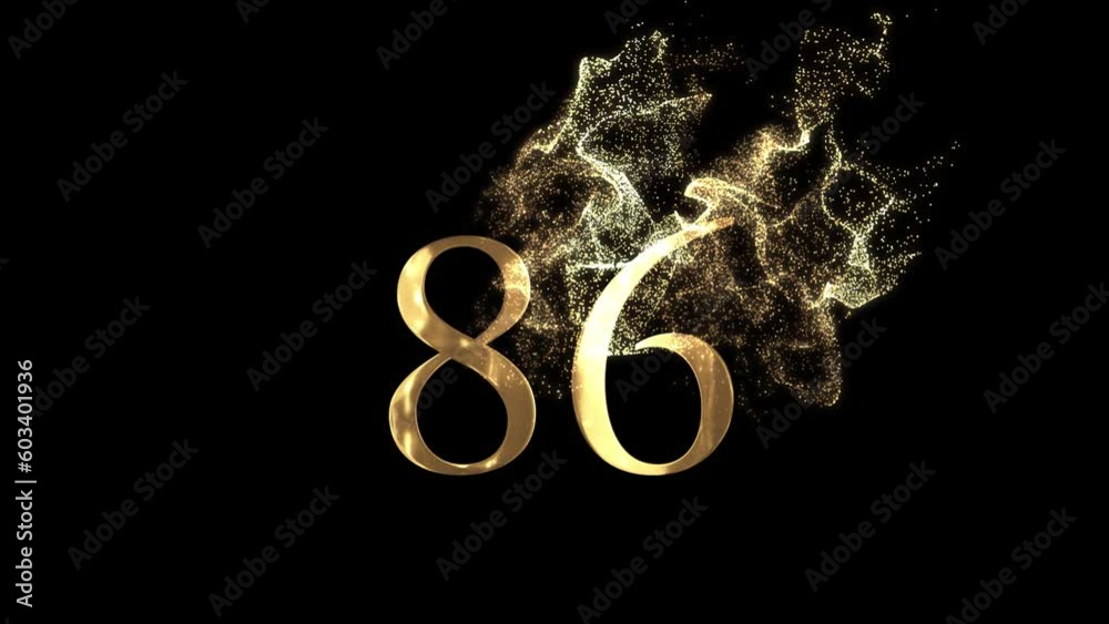 Golden number 86 from particles, numbering, eighty six, golden numbers ...