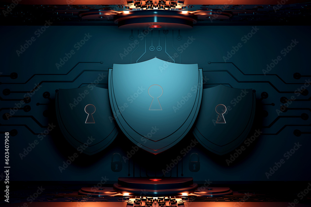 Protection Network Security Computer And Safe Your Data Concept Shield Icon Cyber Security