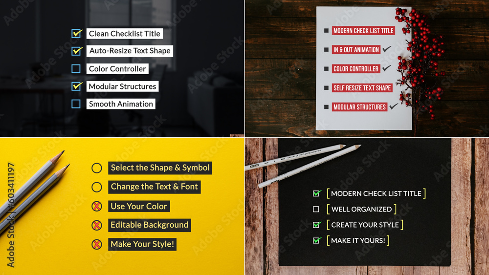 Multi-Purpose Checklist Title Stock Template | Adobe Stock