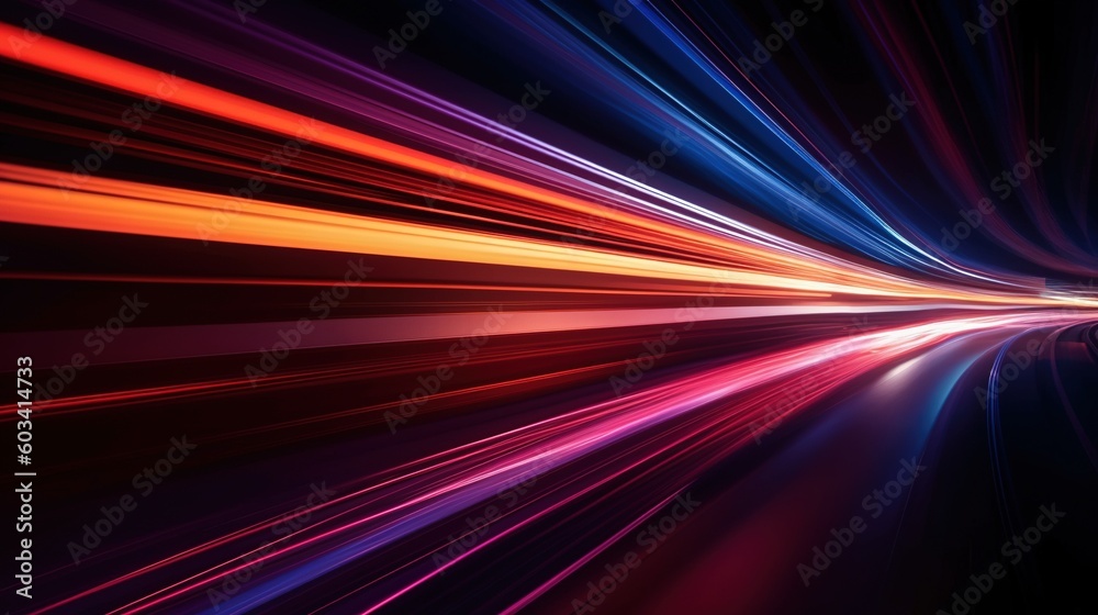 Abstract dynamic speed light trails with long exposure background ...