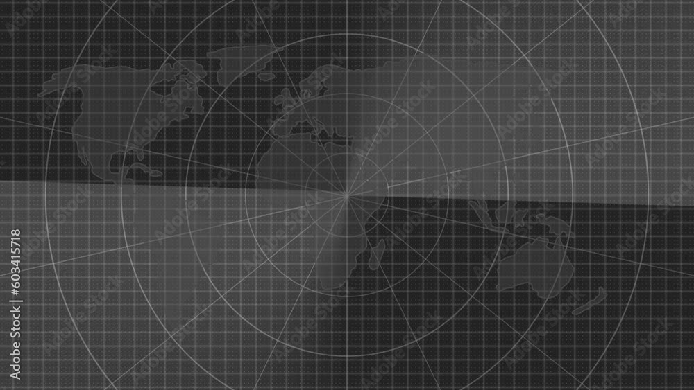 Digital technology scanning earth map animation. colorful earth map ...