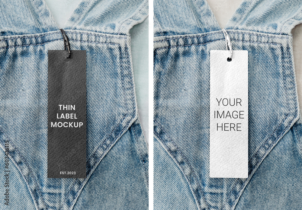 Thin Label with Jeans Mockup Stock Template | Adobe Stock