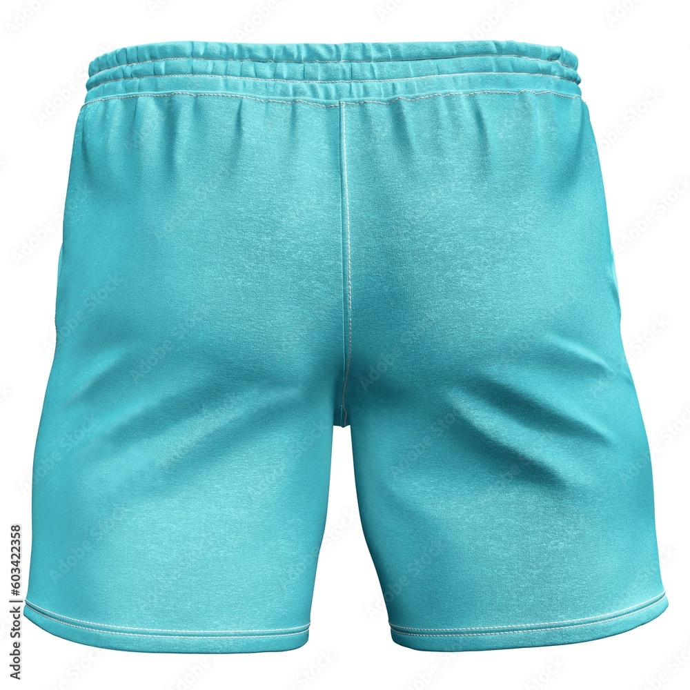 Grab this Back View Impressive Short Mockup On Angel Blue Color to make ...