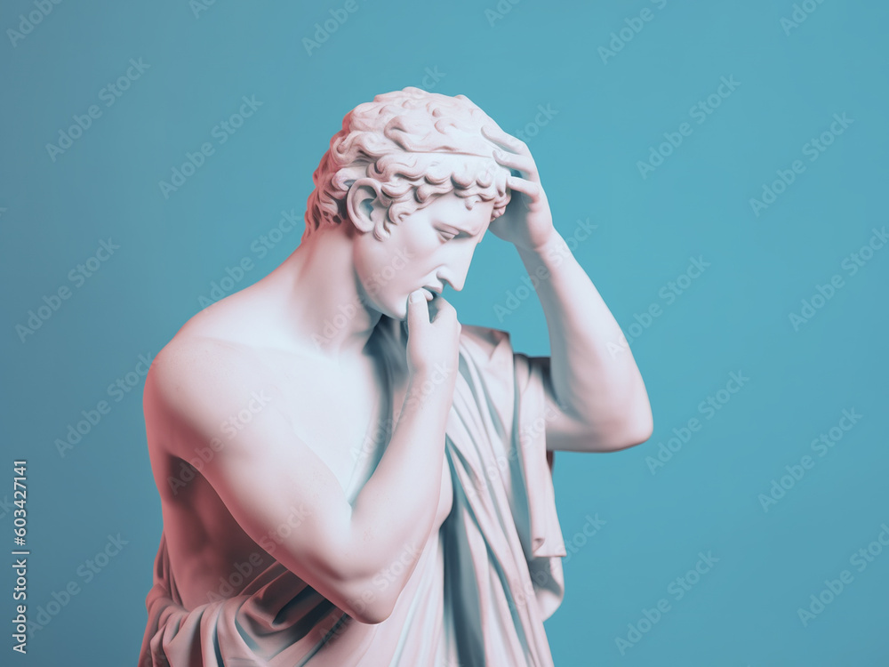 Ancient Greek sculpture of man. AI generated image. Stock Illustration ...