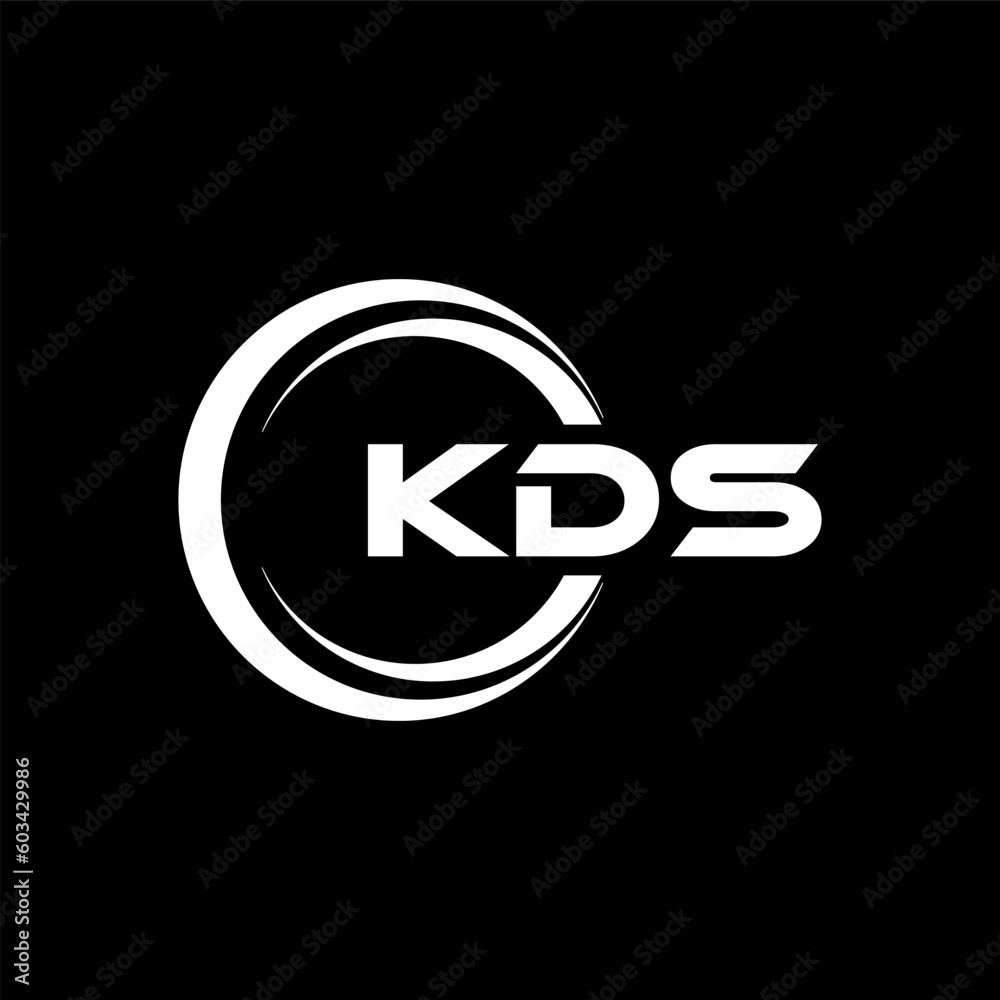KDS letter logo design with black background in illustrator, cube logo, vector logo, modern ...