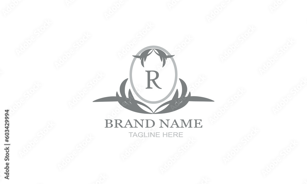 Design template of an elegant floral monogram for one or two letters ...