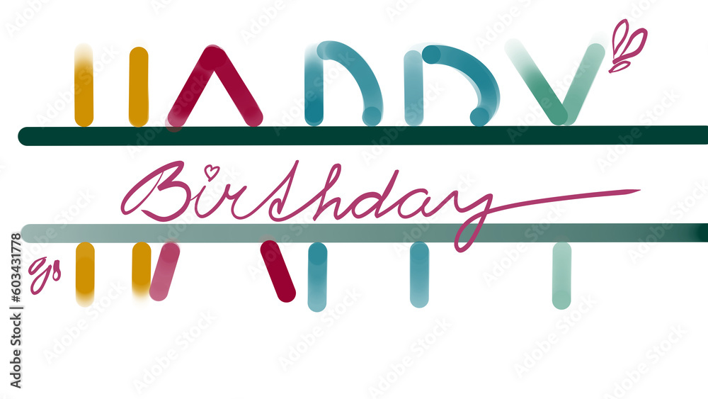 Happy birthday illustration with transparent background, isolated ...