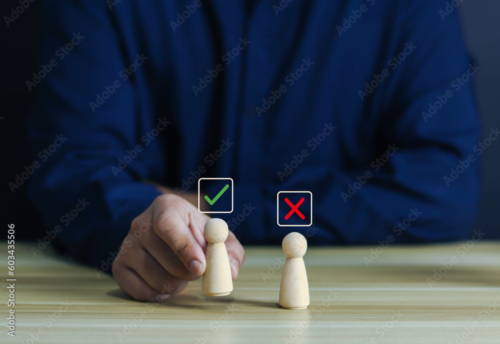Select true and false yes or no symbols on the cube. Stock Photo ...