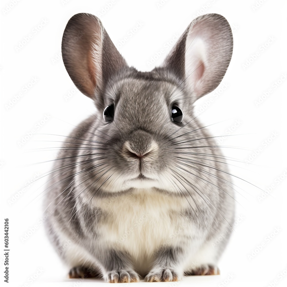 chinchilla face shot , isolated on transparent background cutout Stock ...